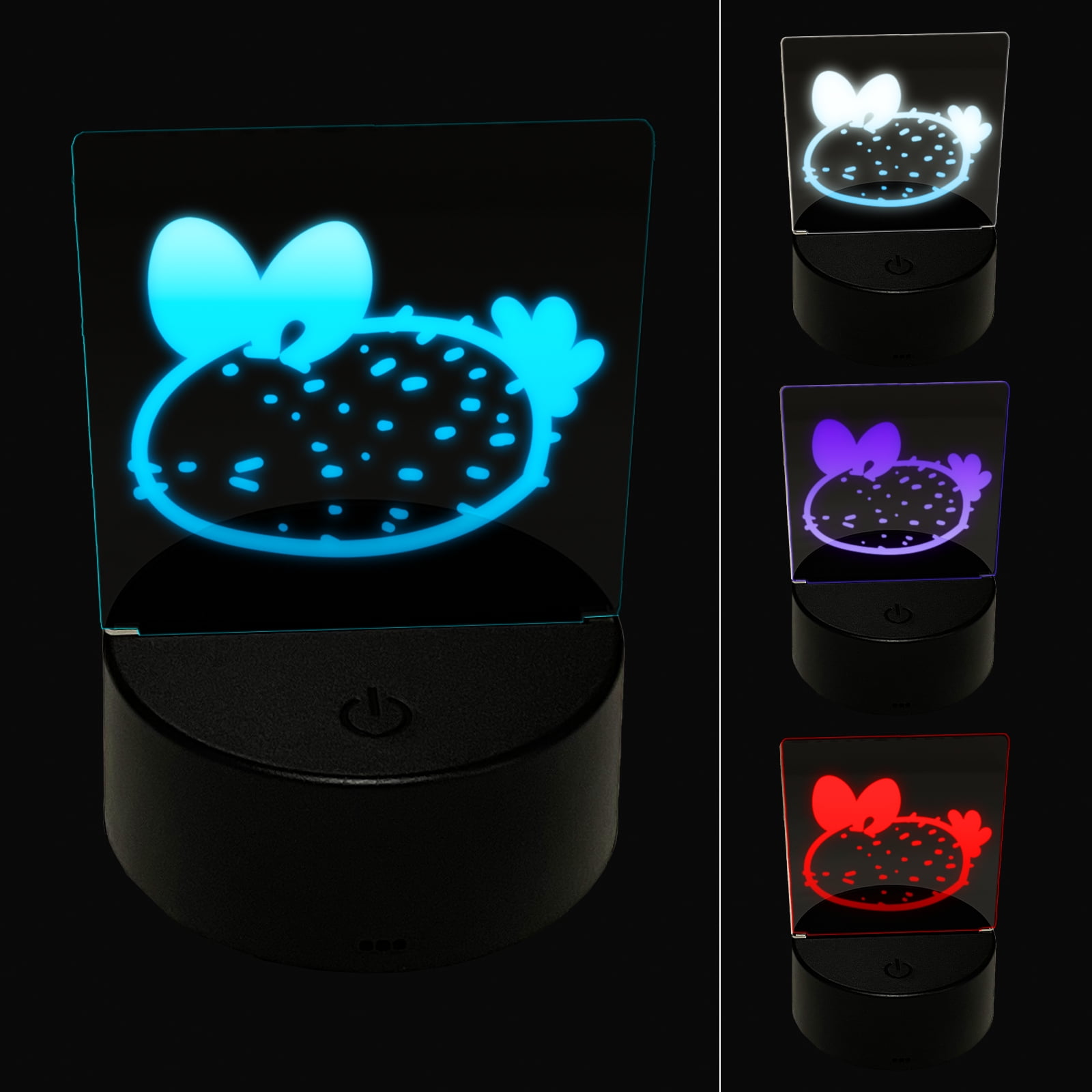 Kawaii Sea Bunny Slug LED Night Light Sign 3D Illusion Desk Nightstand ...