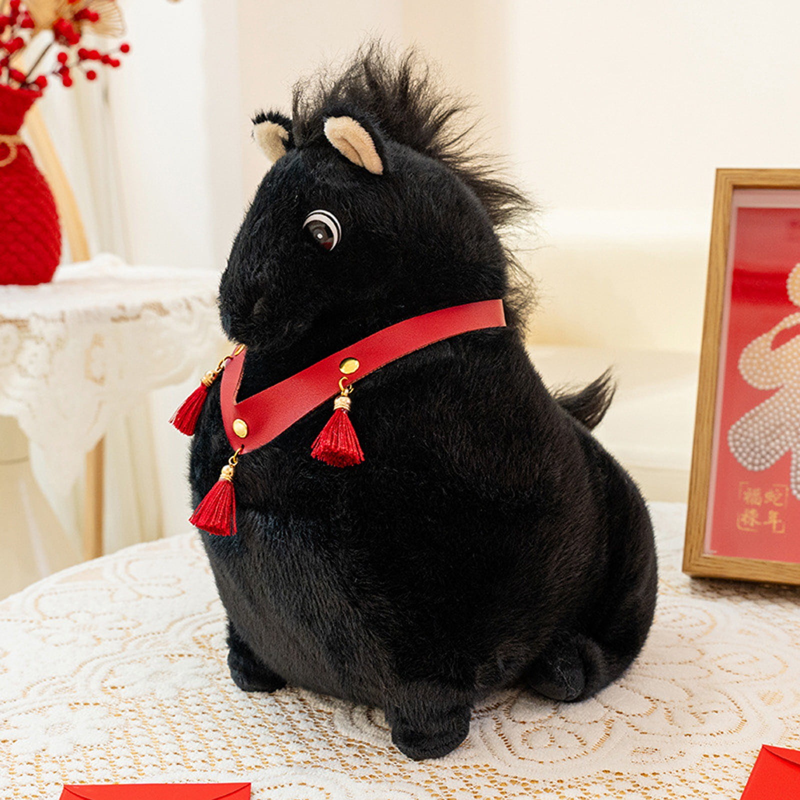 Kawaii Simulation Stuffed Horse Plush Toy - Cute Cartoon Horse Doll ...