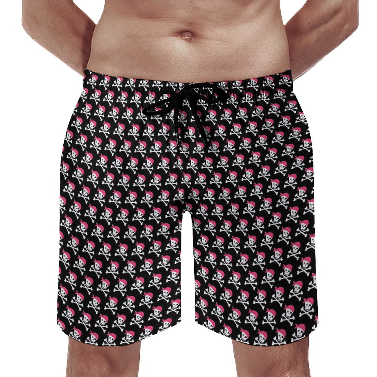 Kawaii Skeleton Board Shorts Daily Oversize Beach Shorts Skull and ...