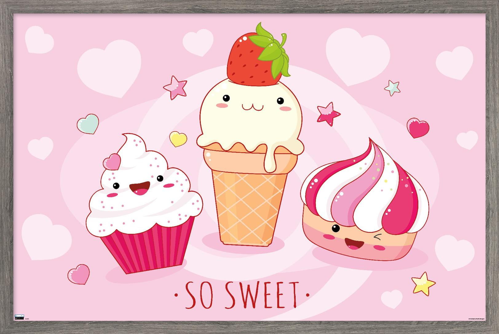 Kawaii - So Sweet Wall Poster, 14.725" x 22.375" Framed - Walmart.com