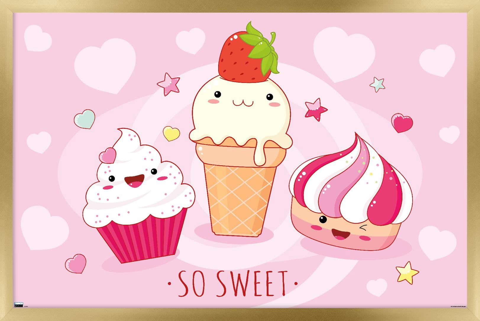 Kawaii - So Sweet Wall Poster, 14.725" x 22.375" Framed - Walmart.com