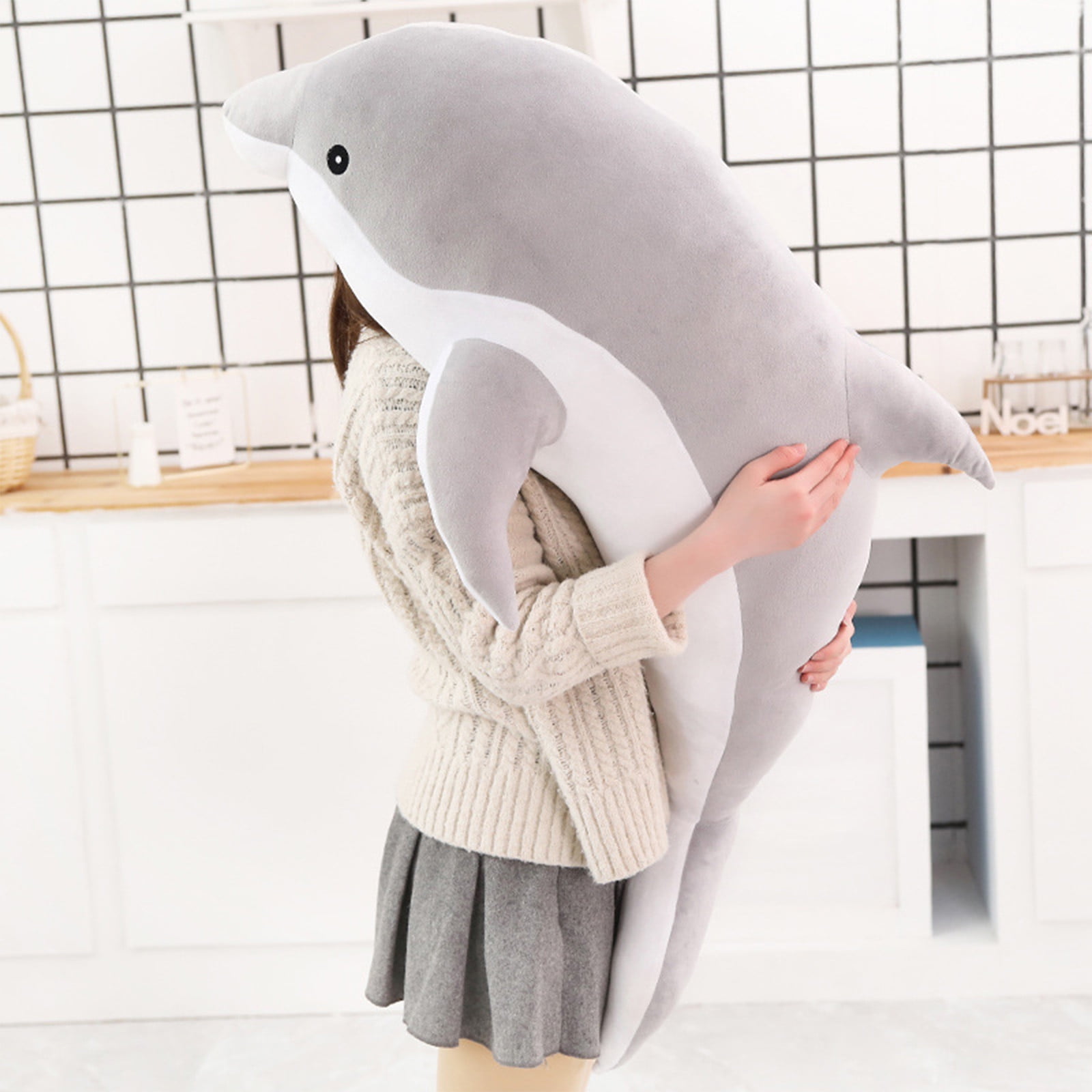 Kawaii Soft Dolphin Plush Toys Stuffed Dolls 12 in Animal Nap Pillow ...