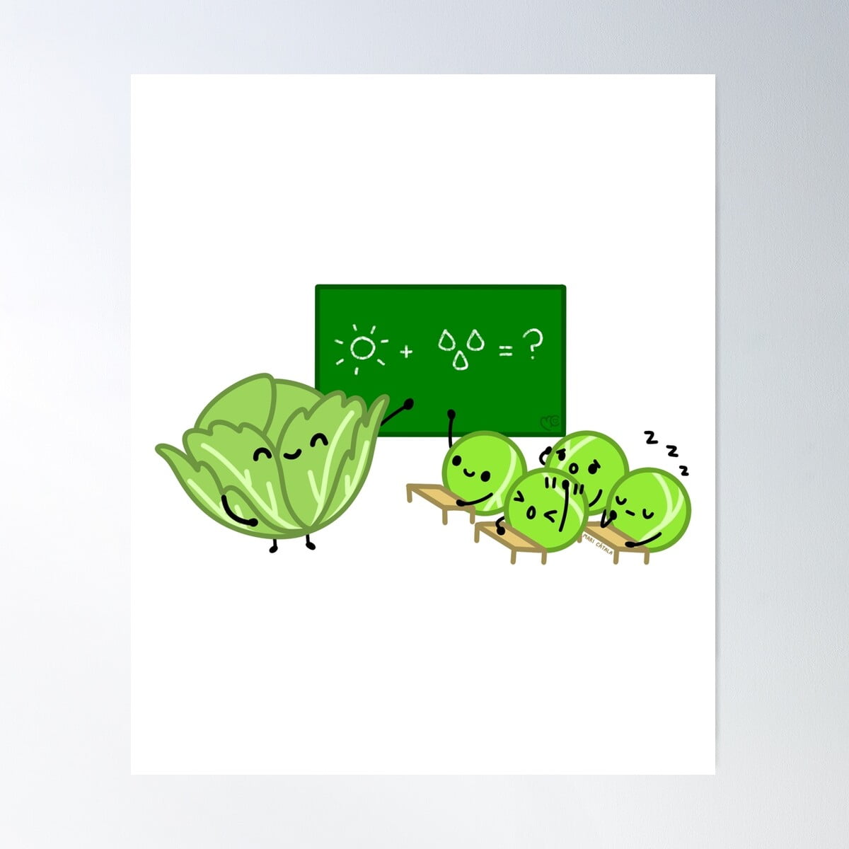 Kawaii Sprout School Poster Wall Art, Modern Wall Decor For Living Room ...
