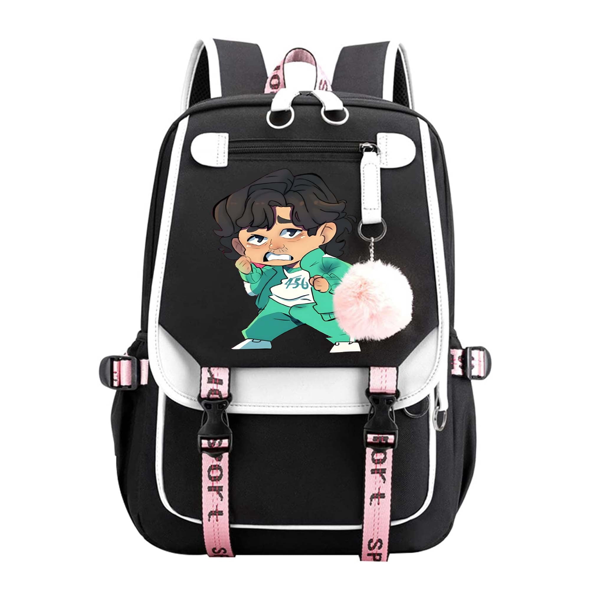 Kawaii Squid Gameh Backpack with Cute Accessories Casual Aesthetic ...