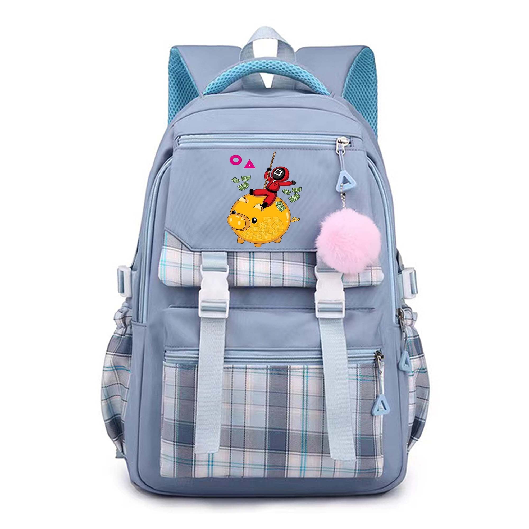 Kawaii Squid Gameh Backpack with Cute Accessories Casual Aesthetic ...