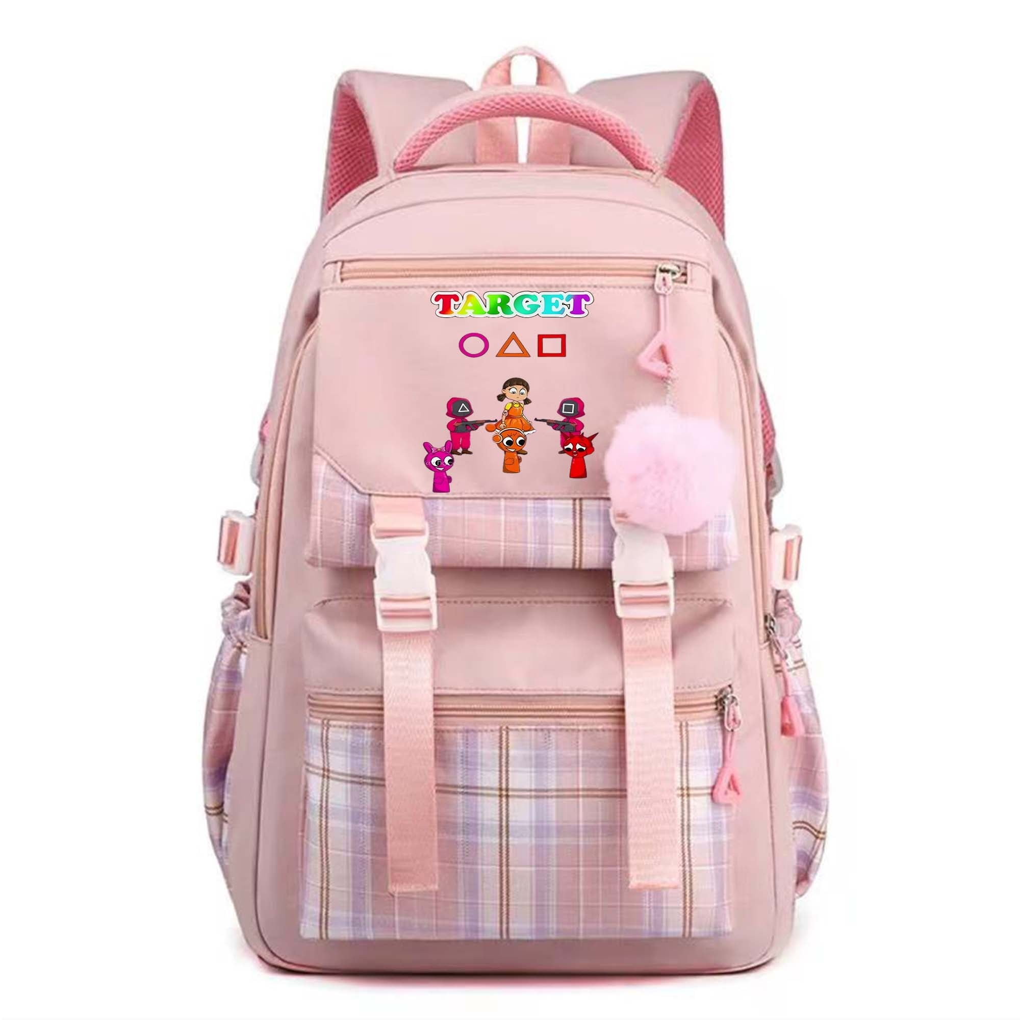 Kawaii Squid Gameh Backpack with Cute Accessories Casual Aesthetic ...