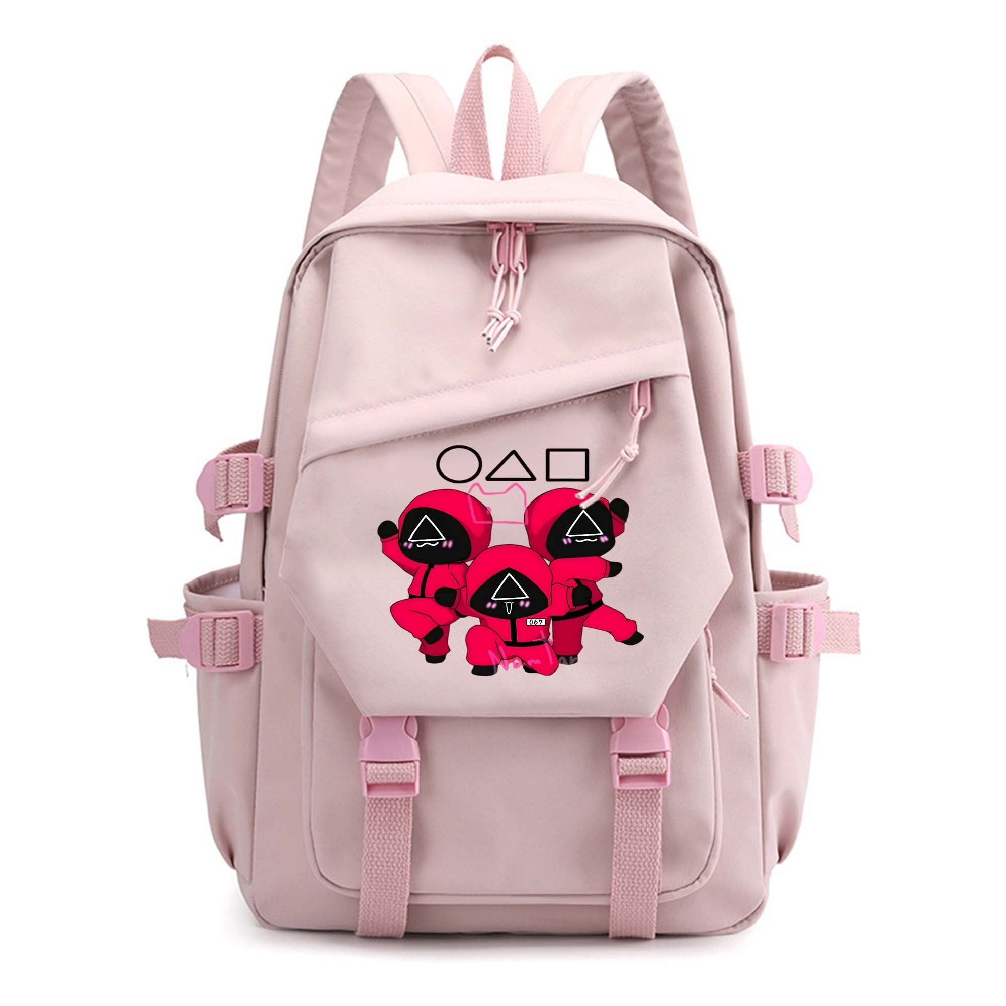 Kawaii Squid Gameh Backpack with Cute Accessories Casual Aesthetic ...
