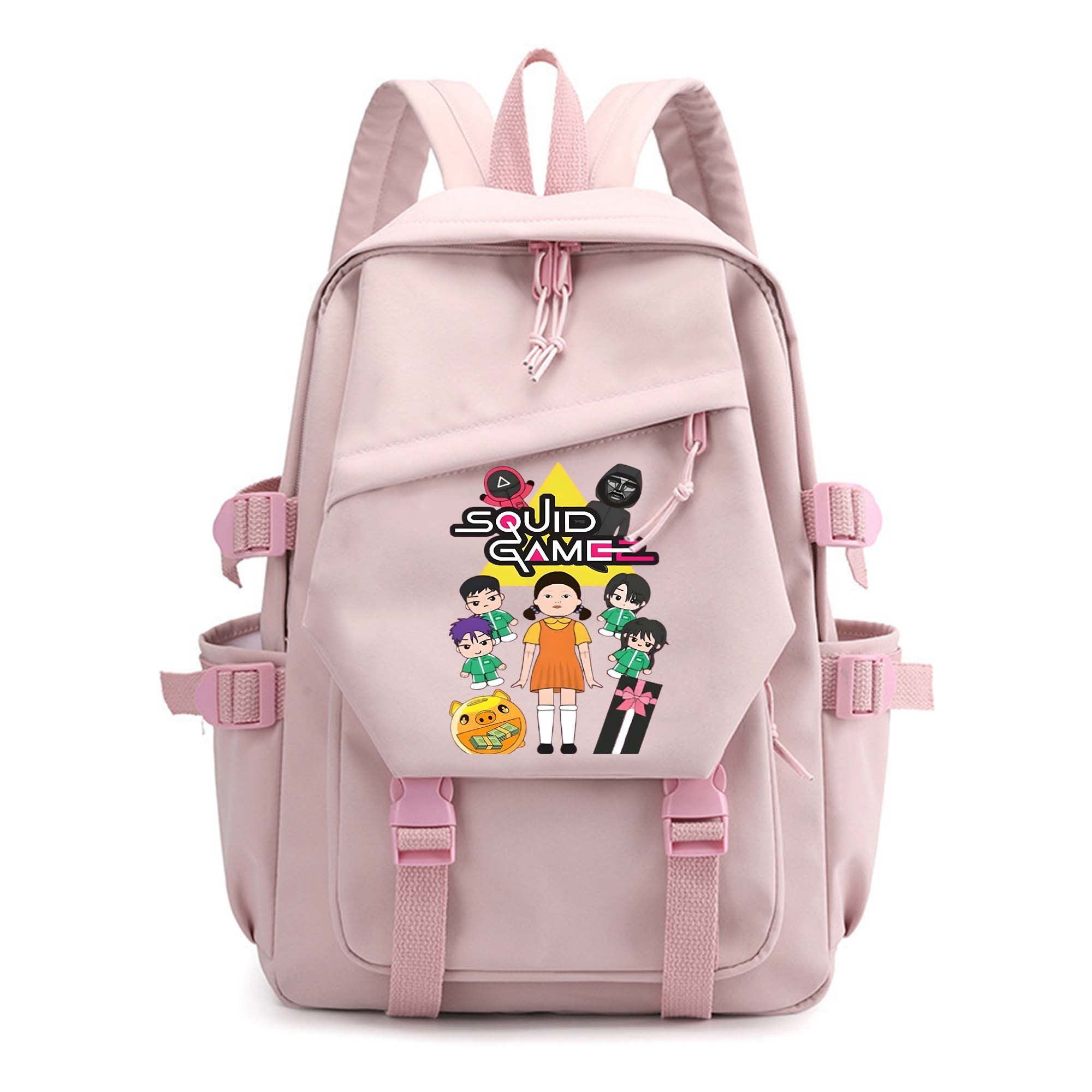 Kawaii Squid Gameh Backpack with Cute Accessories Casual Aesthetic ...