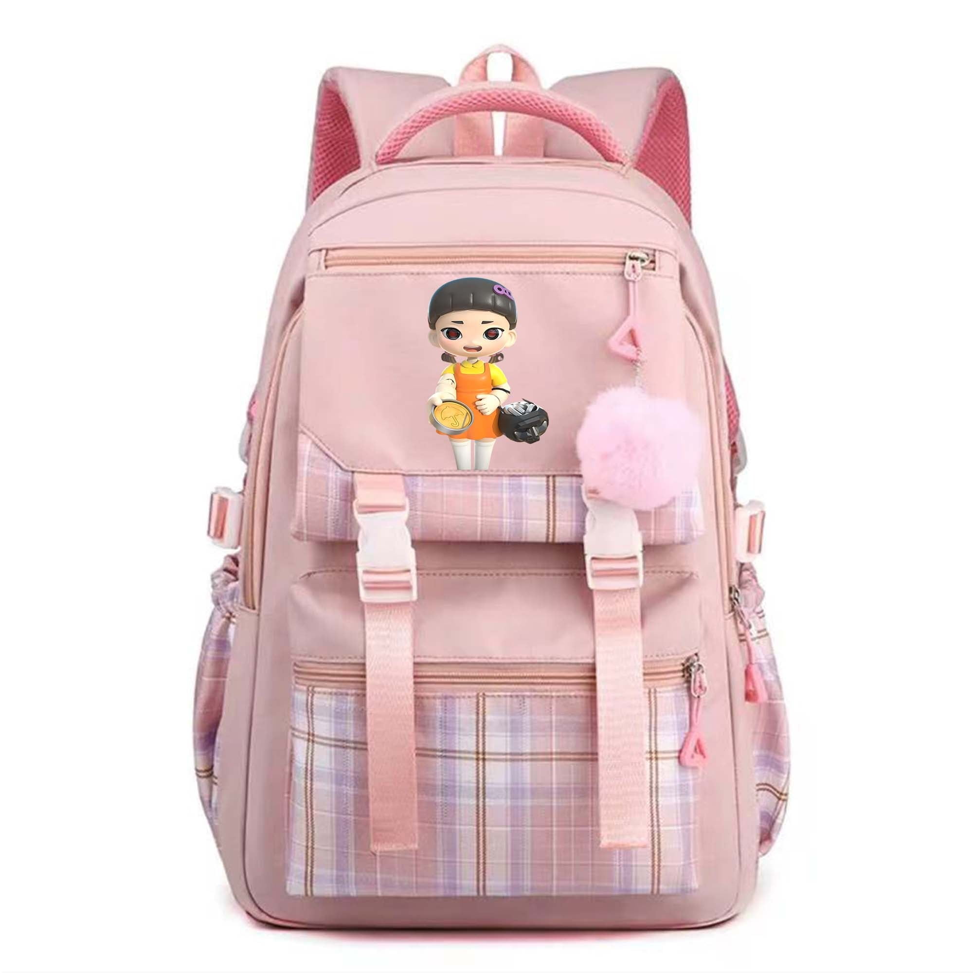 Kawaii Squid Gameh Backpack with Cute Accessories Casual Aesthetic ...