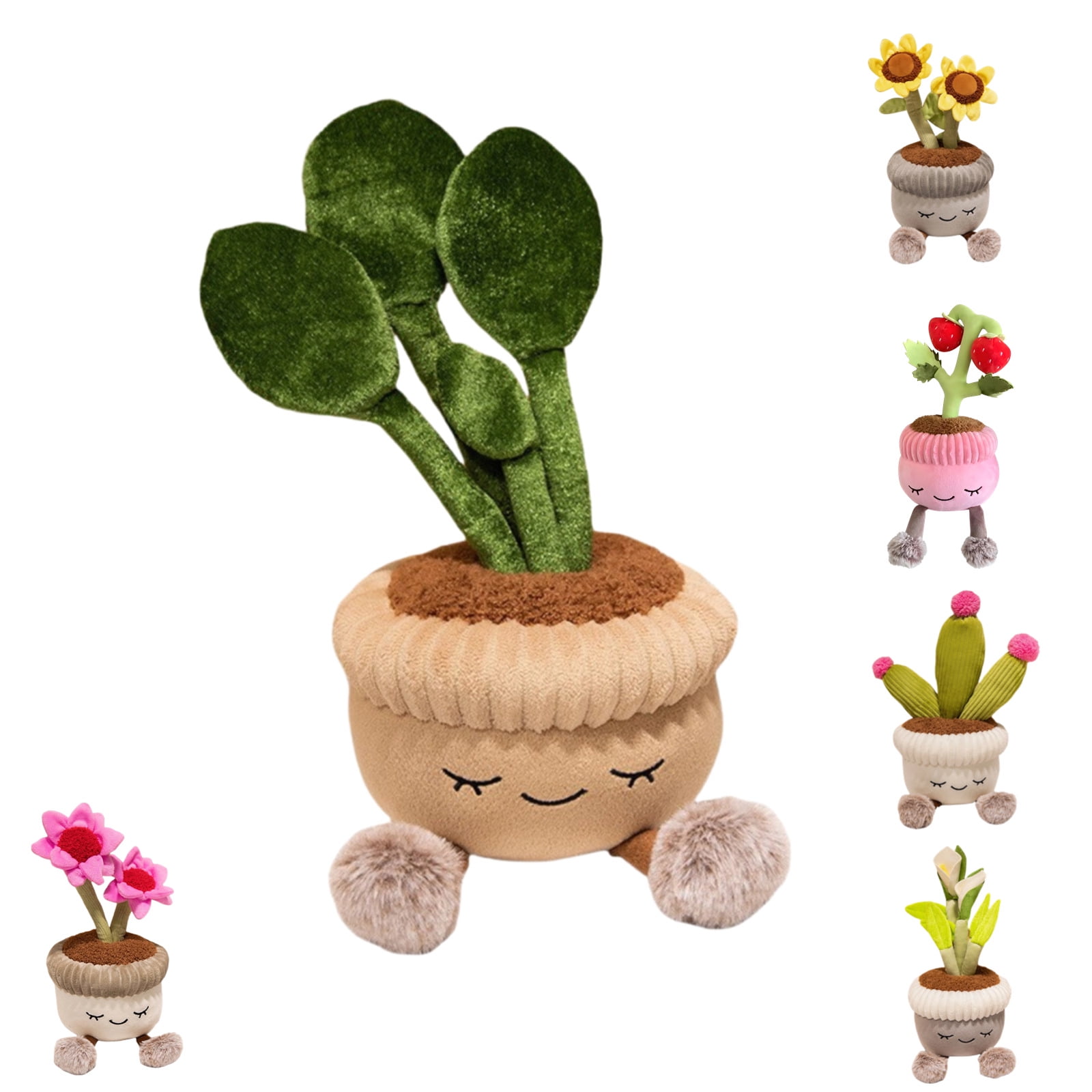 Kawaii Strawberry Coconut Plush, 12 Inch Tropical Plant Doll, Summer ...