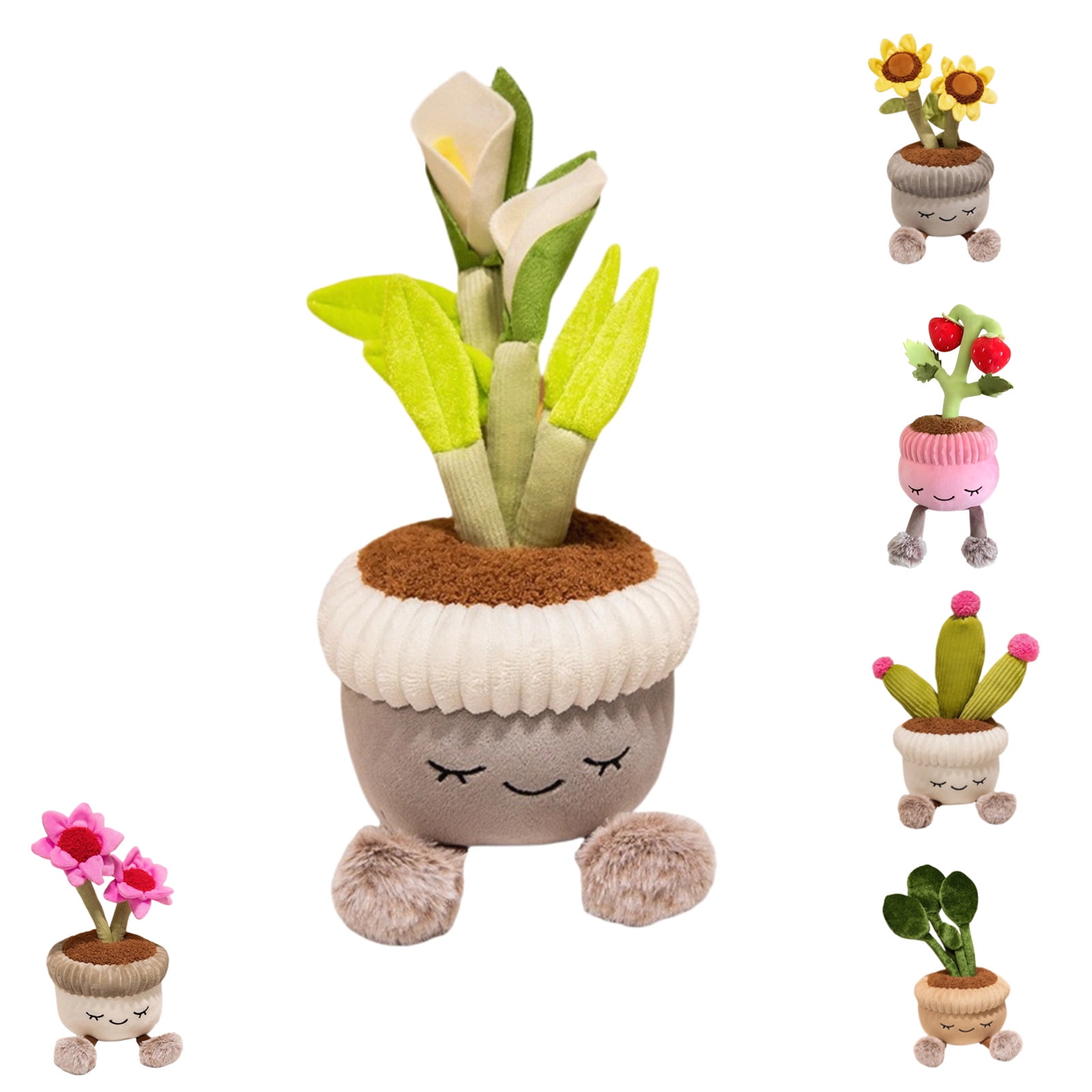 Kawaii Strawberry Coconut Plush, 12 Inch Tropical Plant Doll, Summer ...