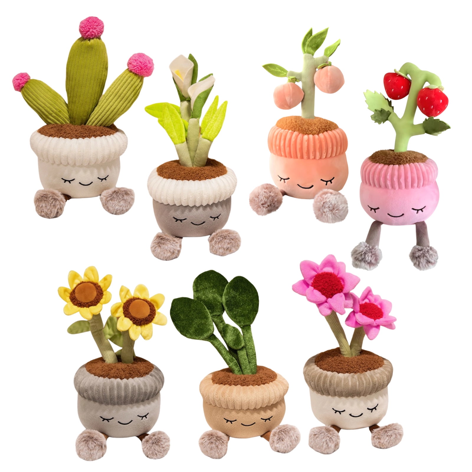 Kawaii Strawberry Pineapple Plush, 12 Inch Tropical Fruit Plant, Summer ...