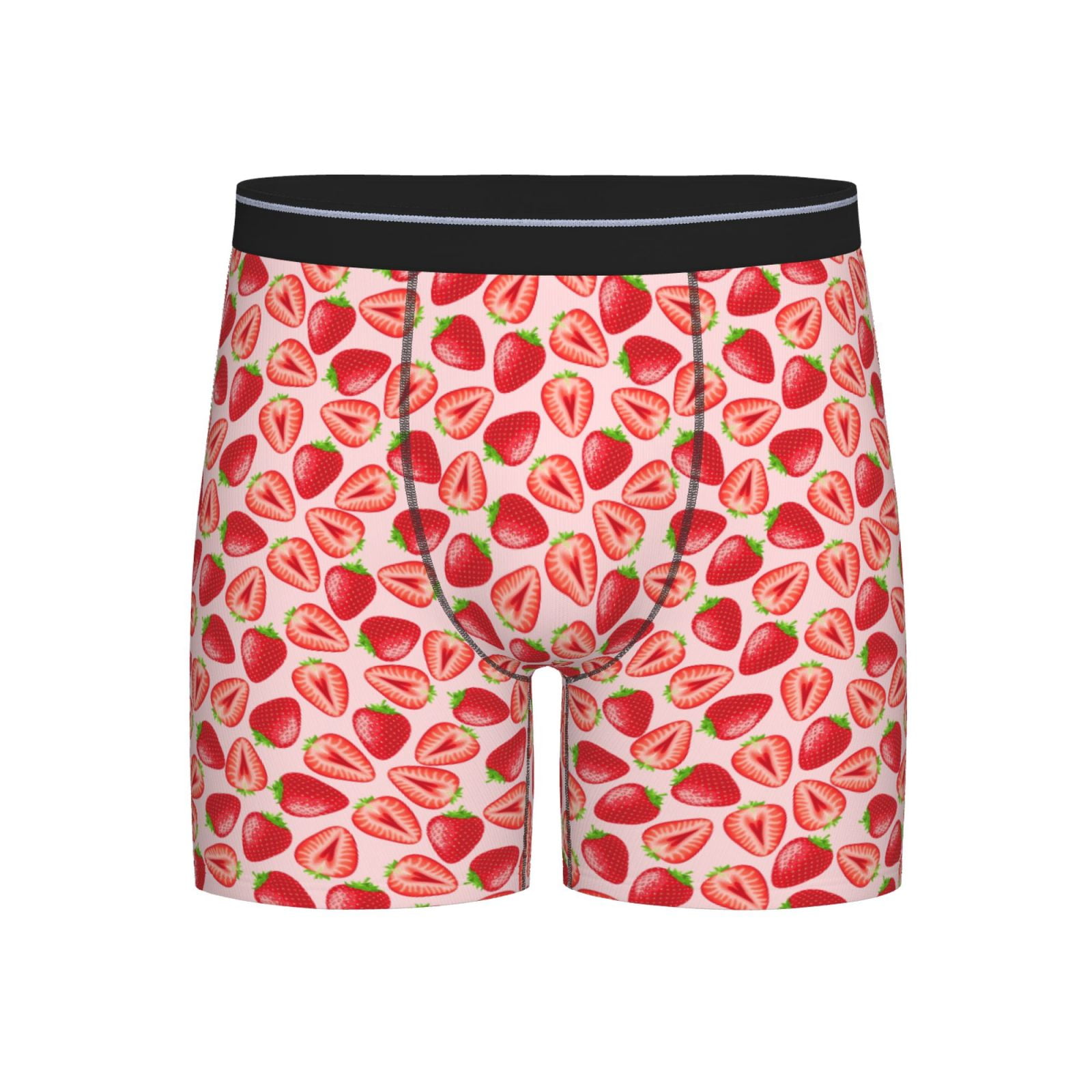 Kawaii Strawberry Print Mens Underwear Boxer Briefs Stretch Long Leg ...