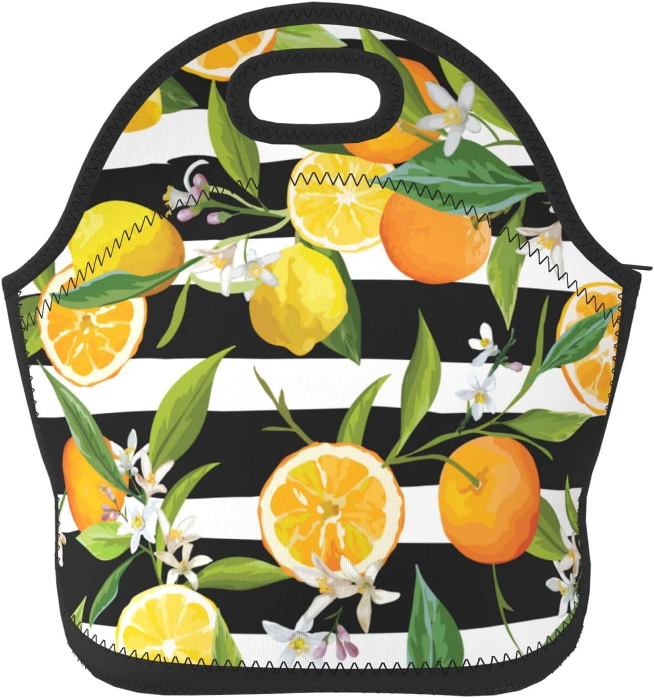 Kawaii Strawberry Reusable Neoprene Lunch Bag for Women Men Lightweight ...