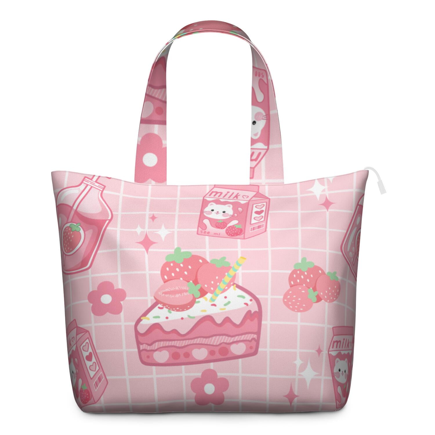 Kawaii Strawberry Weekender Bag - Large Capacity Carry-On Tote with ...