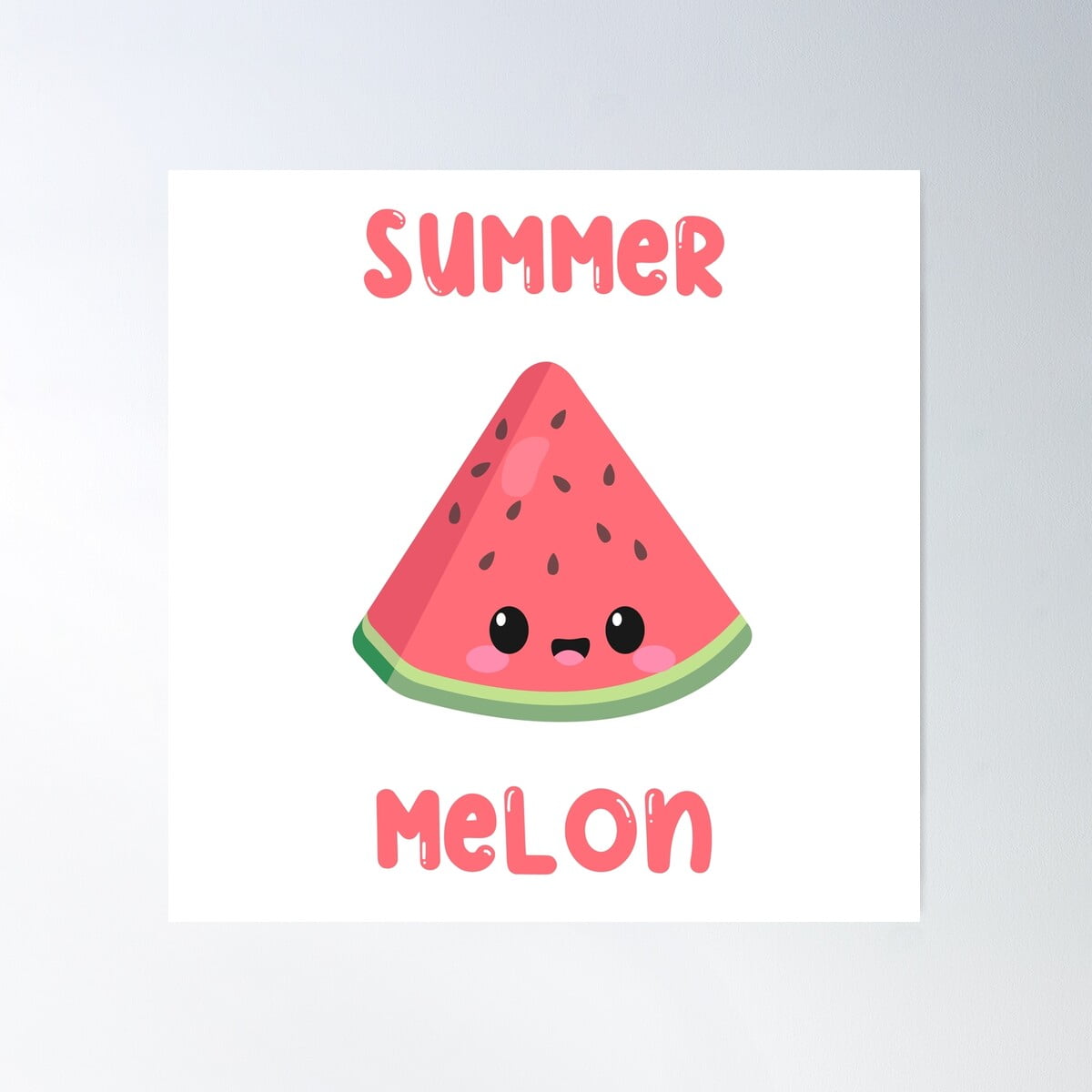 Kawaii Summer Watermelon Poster Wall Art, Modern Wall Decor For Living ...