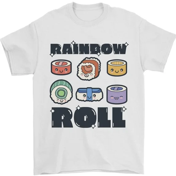 Kawaii Sushi Rainbow Roll Fish T-Shirt - Walmart.com