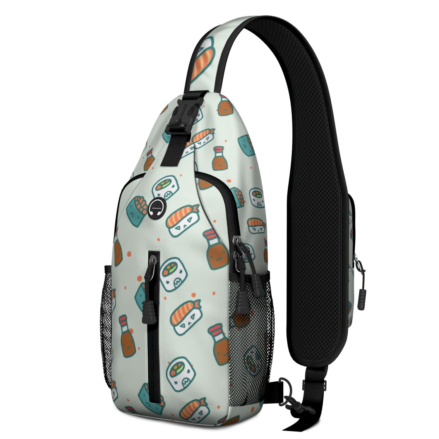 Kawaii Sushi Roll Sling Backpack, Japanese Foodie Crossbody Daypack ...