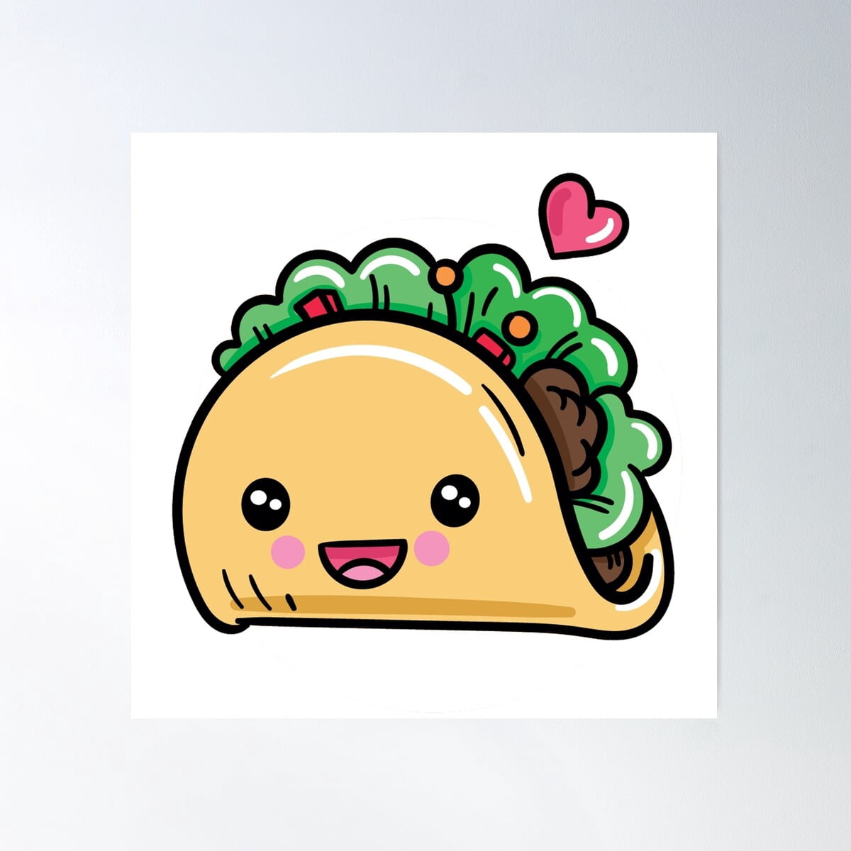 Kawaii Taco Poster Wall Art, Modern Wall Decor For Living Room Bedroom ...
