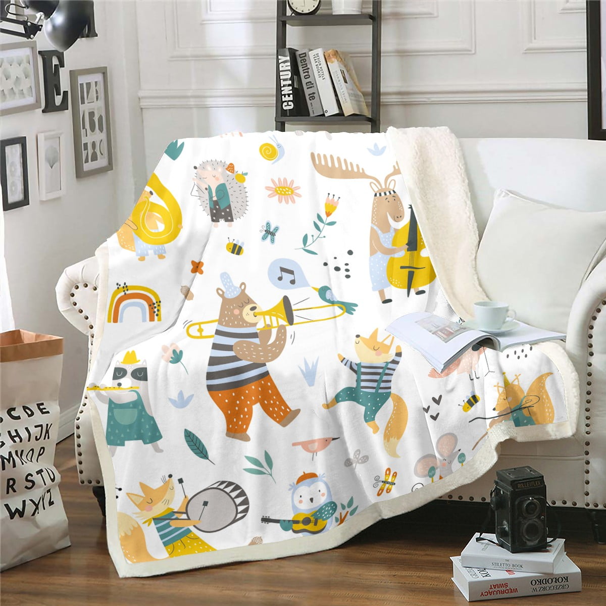 Kawaii Throw Blanket Music Notes Blanket 40"x50" for Boys Kids Child ...