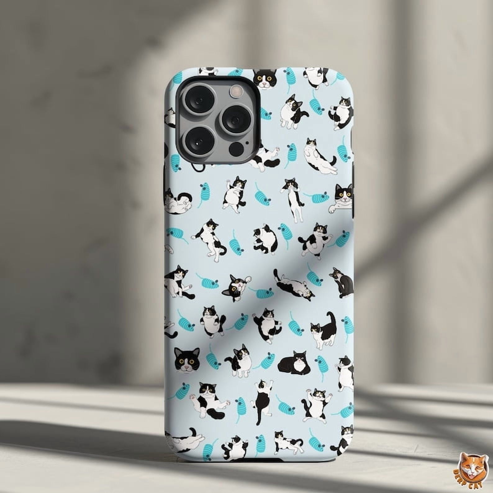 Kawaii Tuxedo Cat Black White Cute Gift Phone Case for iPhone 11 12 13 ...