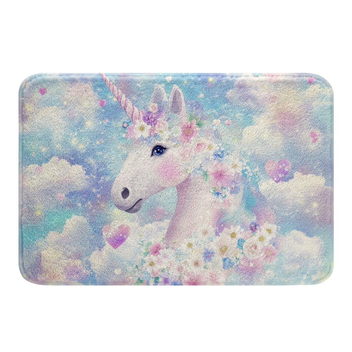 Kawaii Unicorn Bath Mat Non Slip Cute Fantasy Rainbow Unicorn Door Mat ...