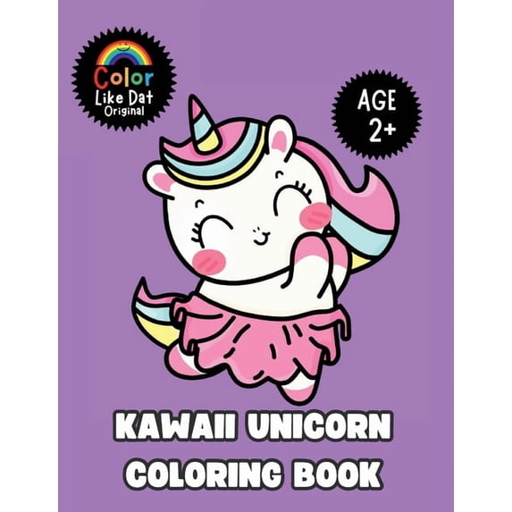 Kawaii Unicorn Coloring Book: Cute, Easy, Simple Unicorn Illustrations ...