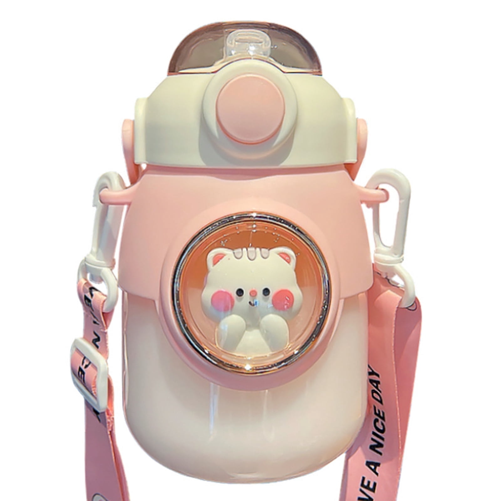 Kawaii Water Bottle with Straw,School Cute Water Bottles with ...
