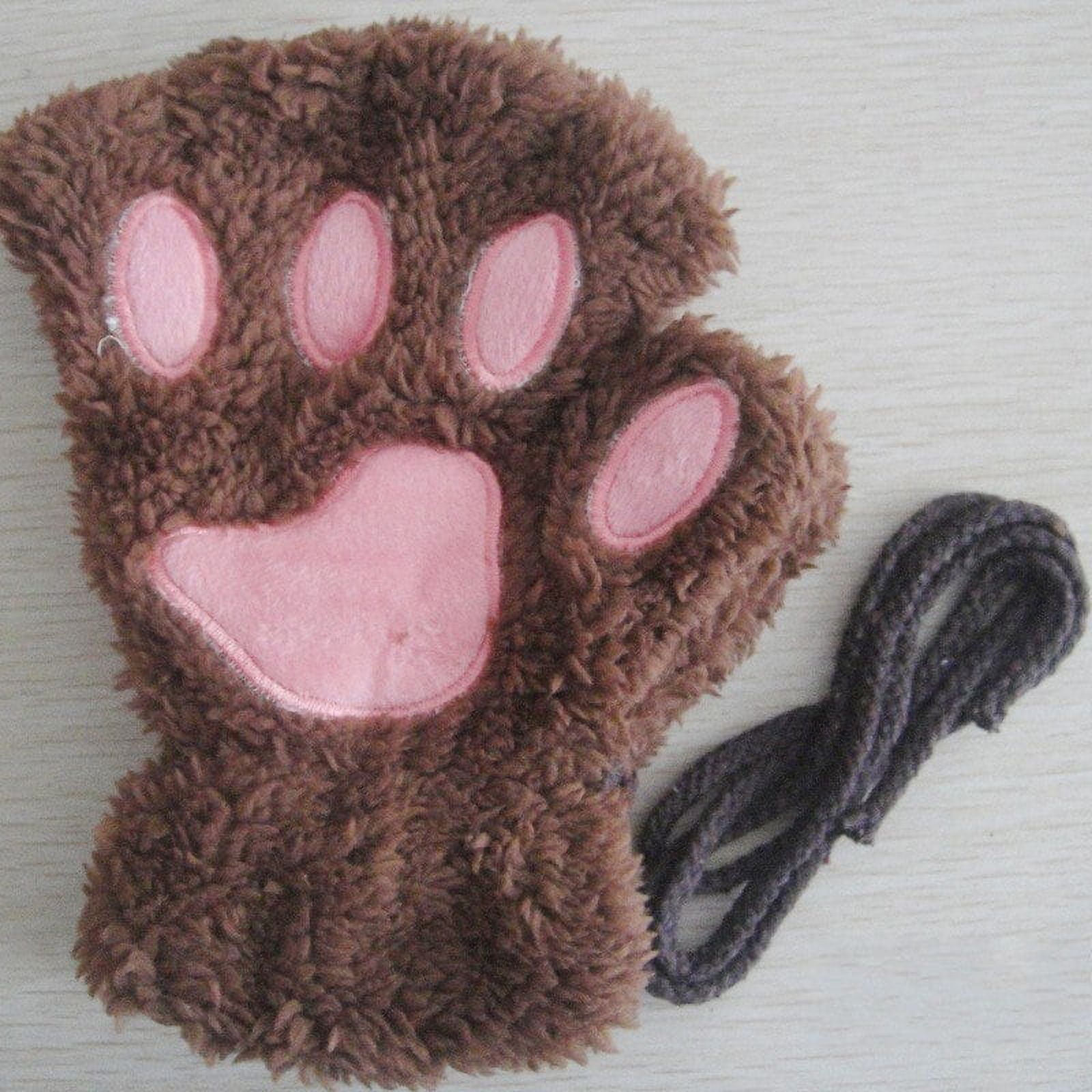 Kawaii Women Cat Bear Gloves Fashion Girls Cat Claw Paw Plush Mittens ...