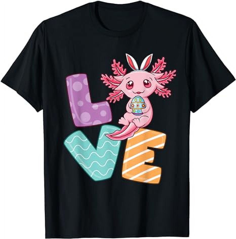 Kawaii axolotl easter bunny ears Egg Hunting axolotl Easter T-Shirt ...