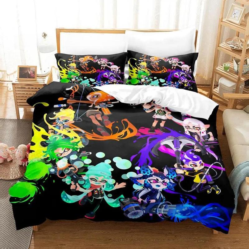 Kawaii game Splatoon 3 bedding set single twin full Queen king size bed ...