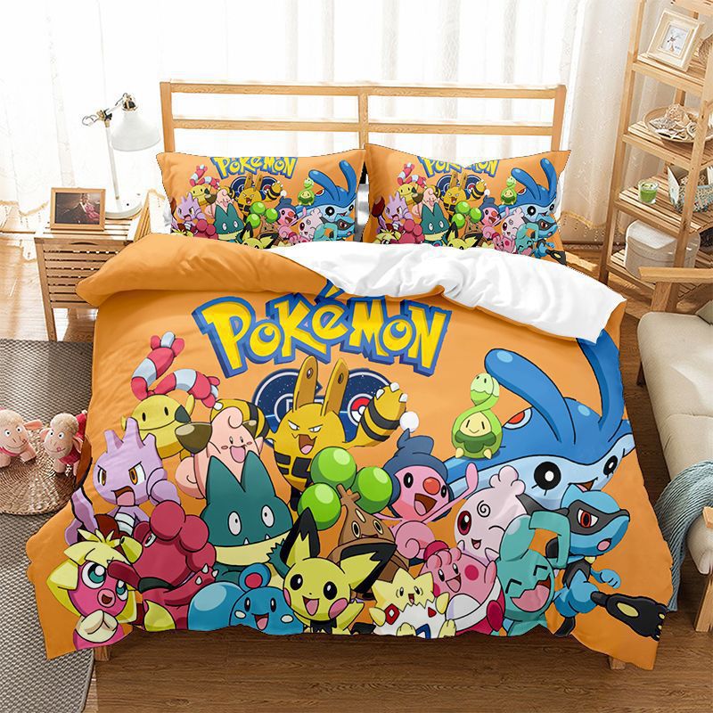 Kawaii pokémon bed duvet cover cartoon kids adults bedding sets anime ...