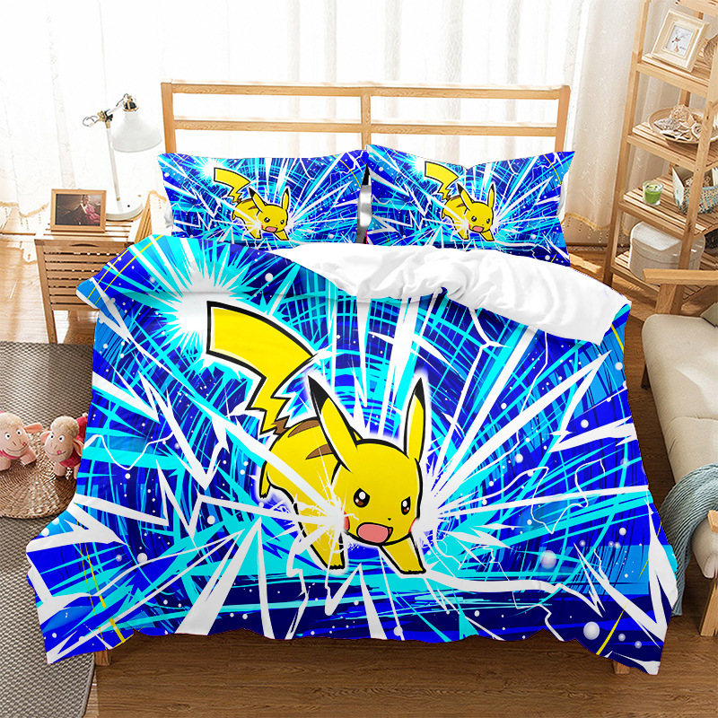 Kawaii pokémon bed duvet cover cartoon kids adults bedding sets anime ...