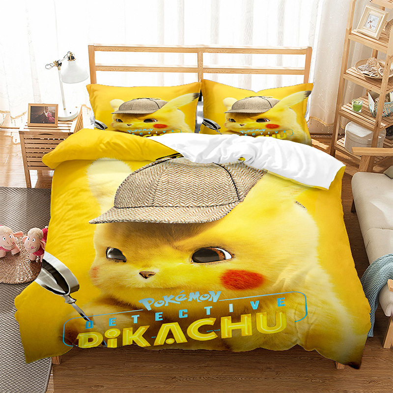 Kawaii pokémon bed duvet cover cartoon kids adults bedding sets anime ...