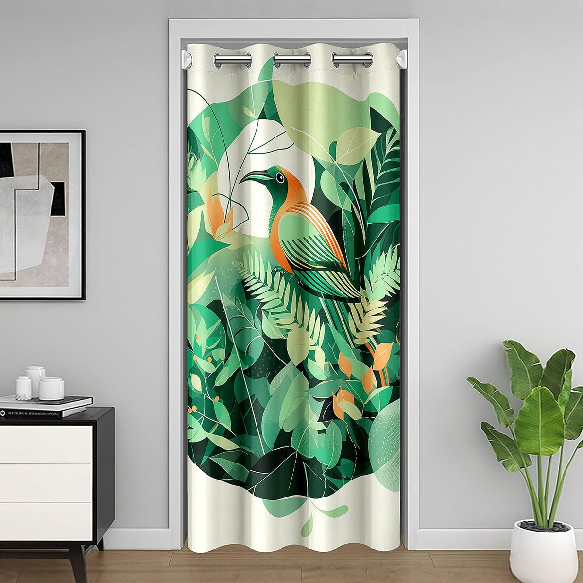 Kawaiian Parrot Door Drape For Adult Palm Leaf Door Curtain For Doorway ...