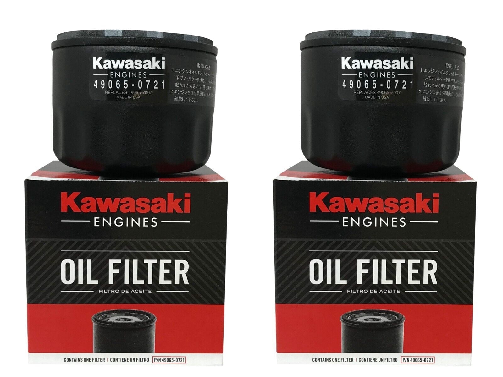 Kawasaki Motor Oil Filter 49065-0721, OEM Replacement, 2 Pack for FR ...