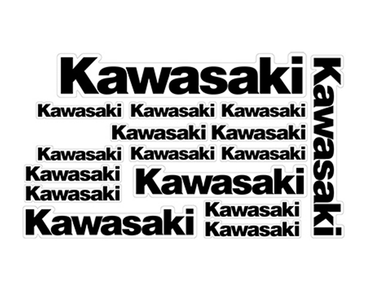 Kawasaki Decal Sheet 14 Cut Decals Black K062-9516-BKNS - Walmart.com