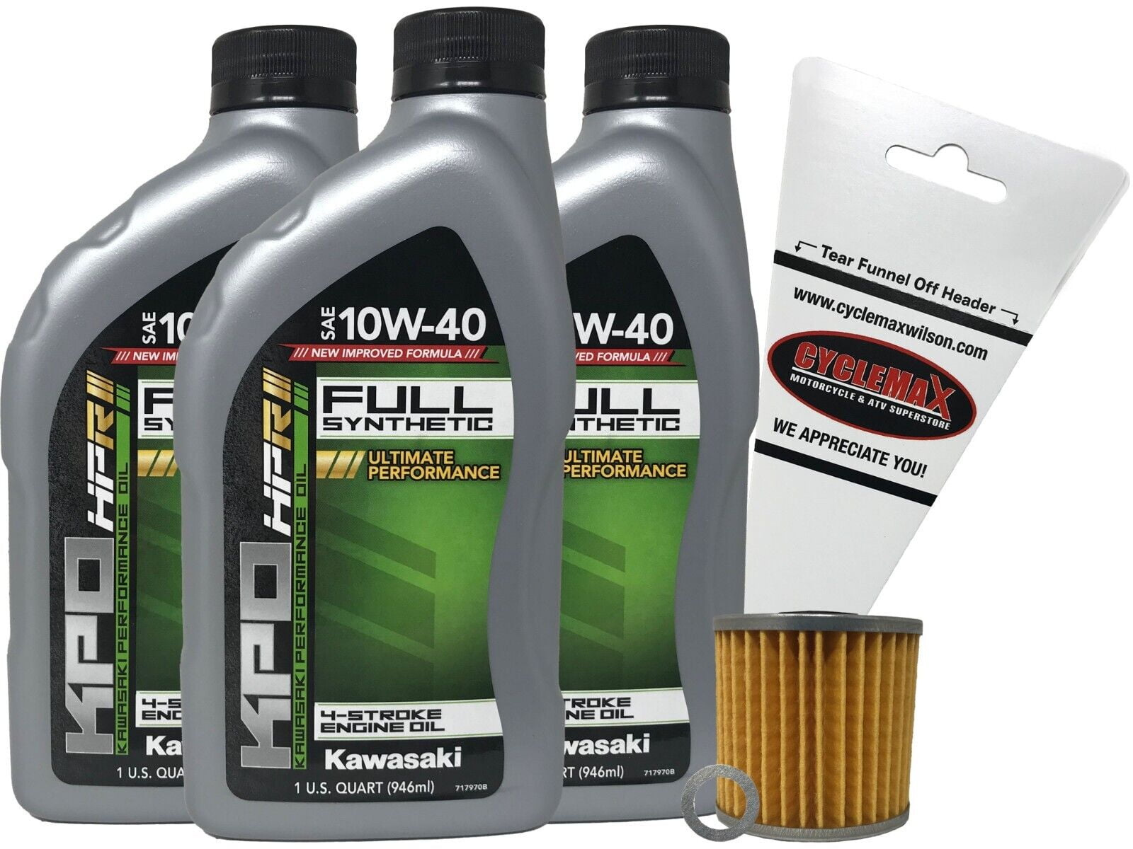 Kawasaki Full Synthetic OEM Oil Change Kit for 2009-2022 Kawasaki ...