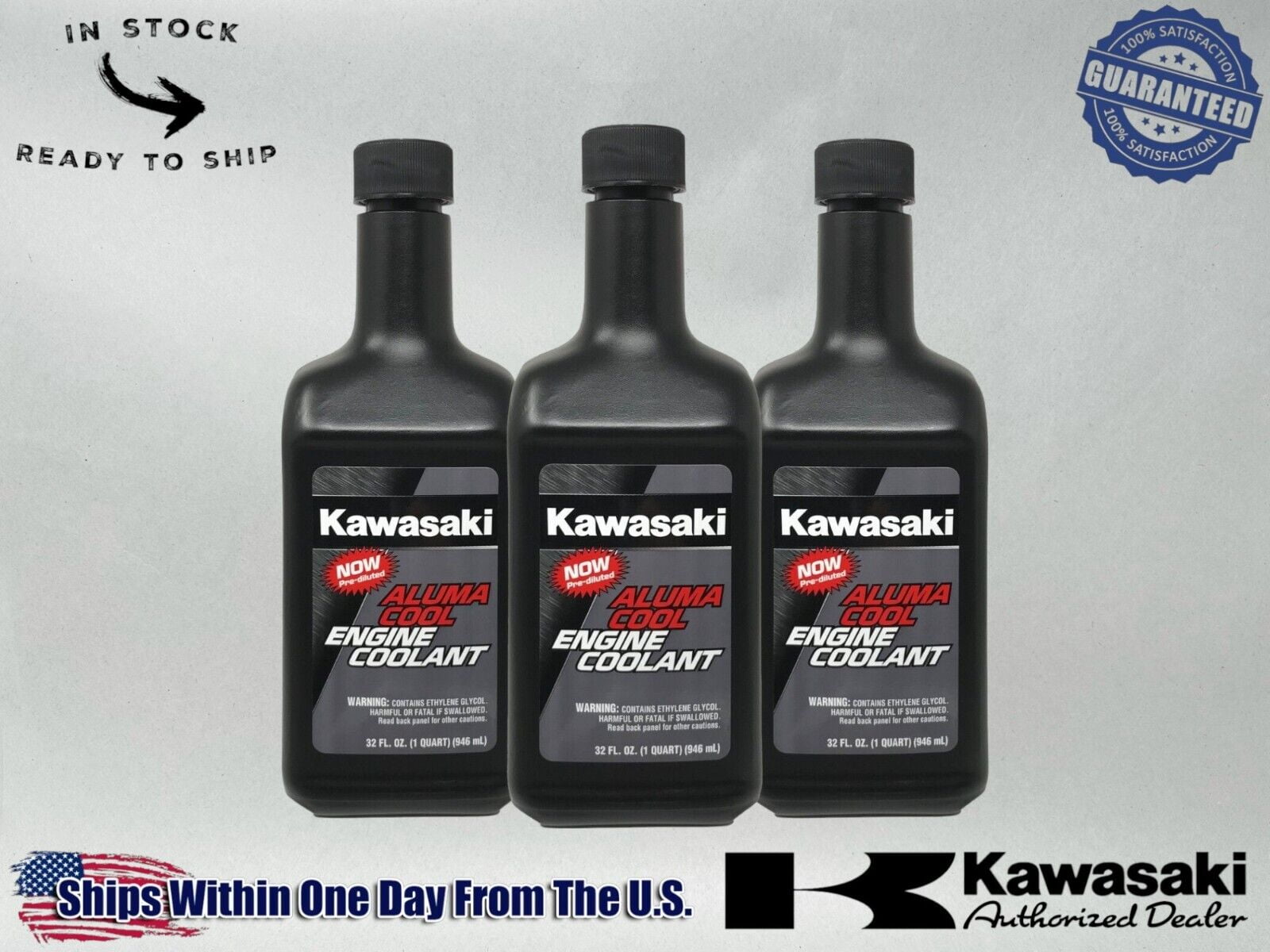 Kawasaki Genuine OEM Aluma Cool Engine Coolant K61081-004B - 3 Pack ...