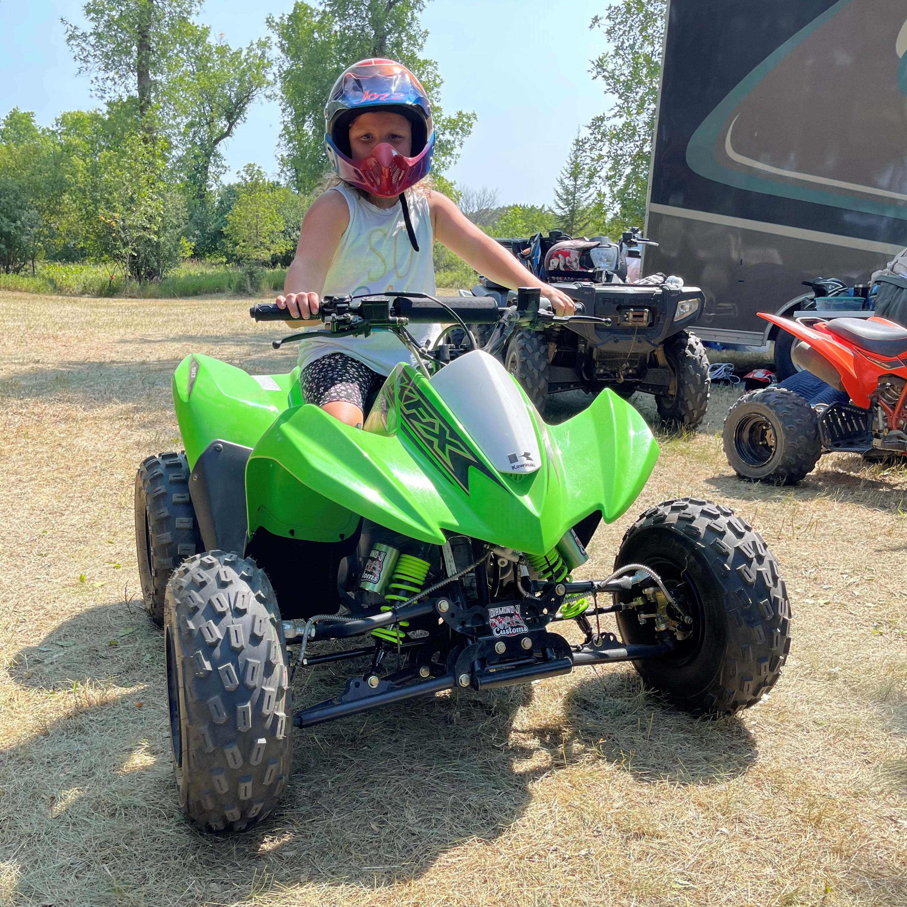 Kawasaki KFX 90 / 50 Complete Dual A-Arm & Disc Brake Suspension Conversion Kit w/DIAMOND+ ...