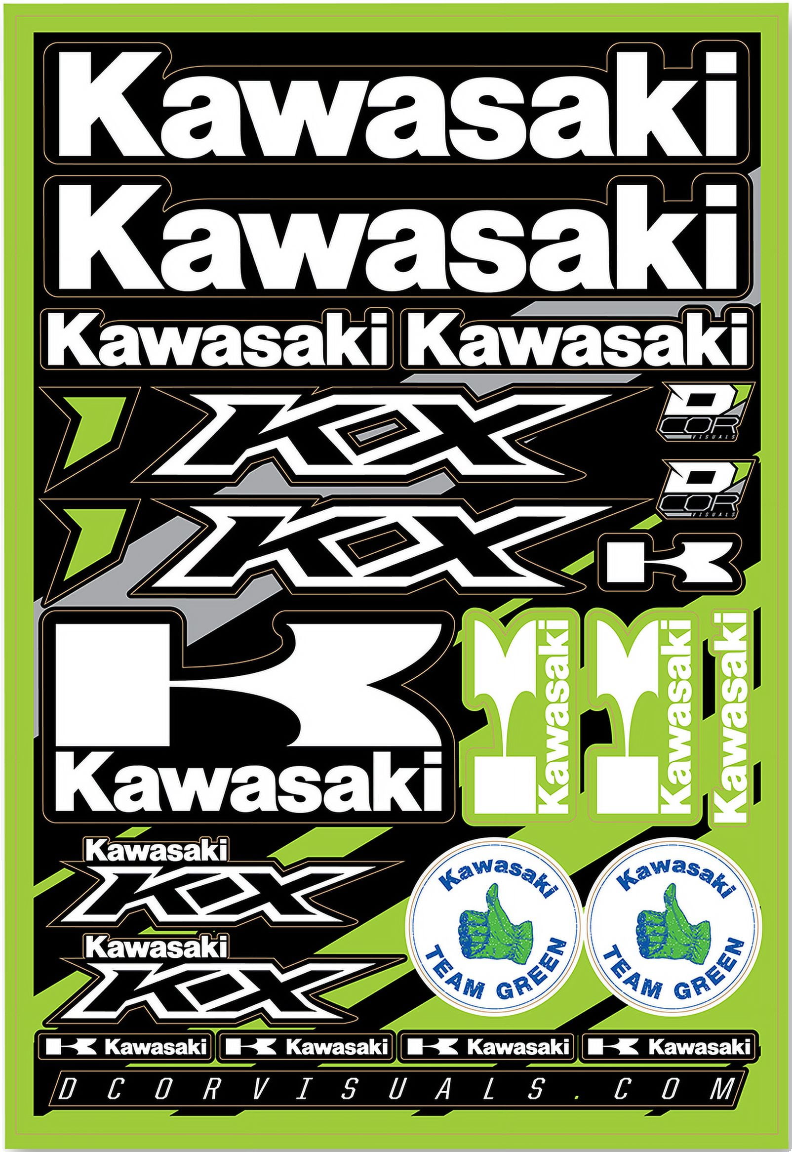 Kawasaki KX60 KX65 KX80 KX85 KX100 KX125 KX250 KX300 DECALS STICKERS ...