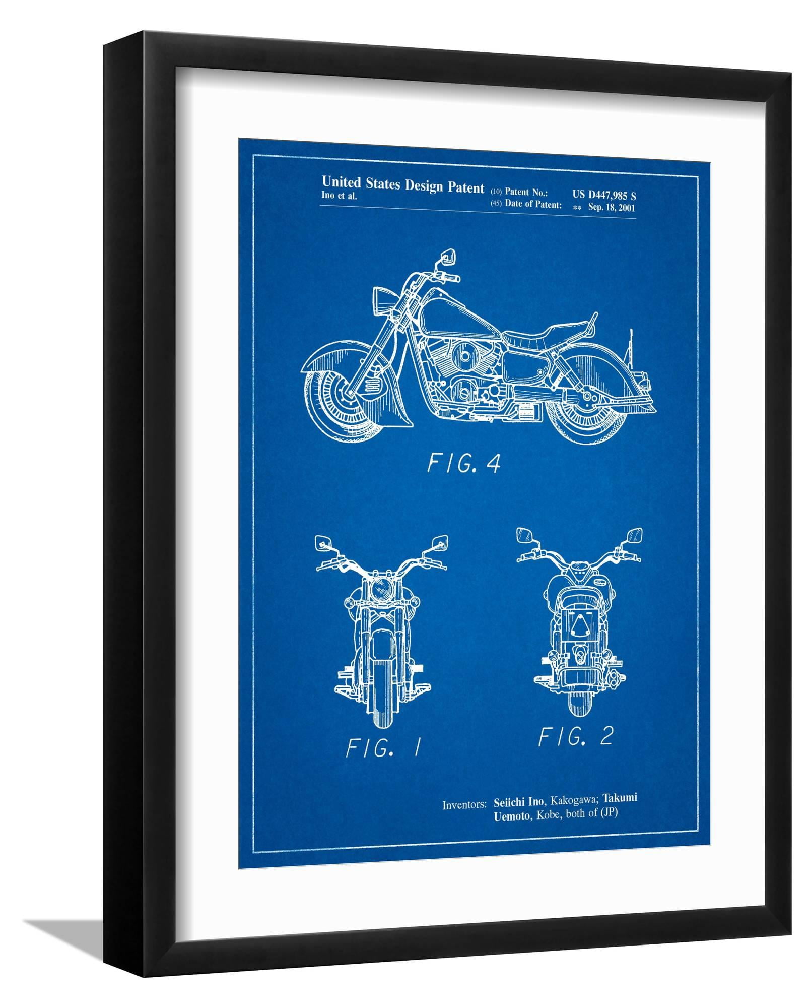 Art.com Kawasaki Motorcycle Patent Art Print by Cole Borders, Black ...
