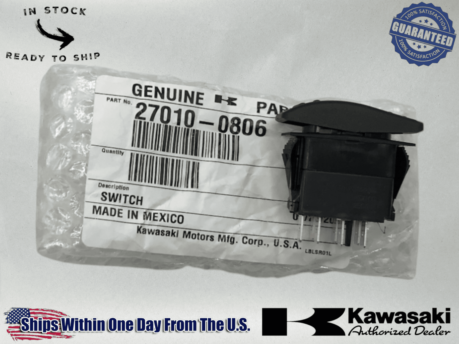 Kawasaki OEM 2016-24 OUTER SWITCH MULE-PRO TERYX LIGHT SWITCH 27010 ...