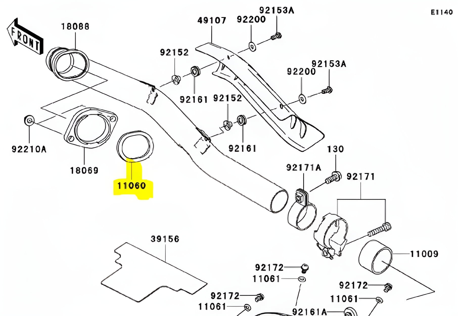 Kawasaki KLR650 OEM Best Performance Exhaust Gasket 11060-1108 ...
