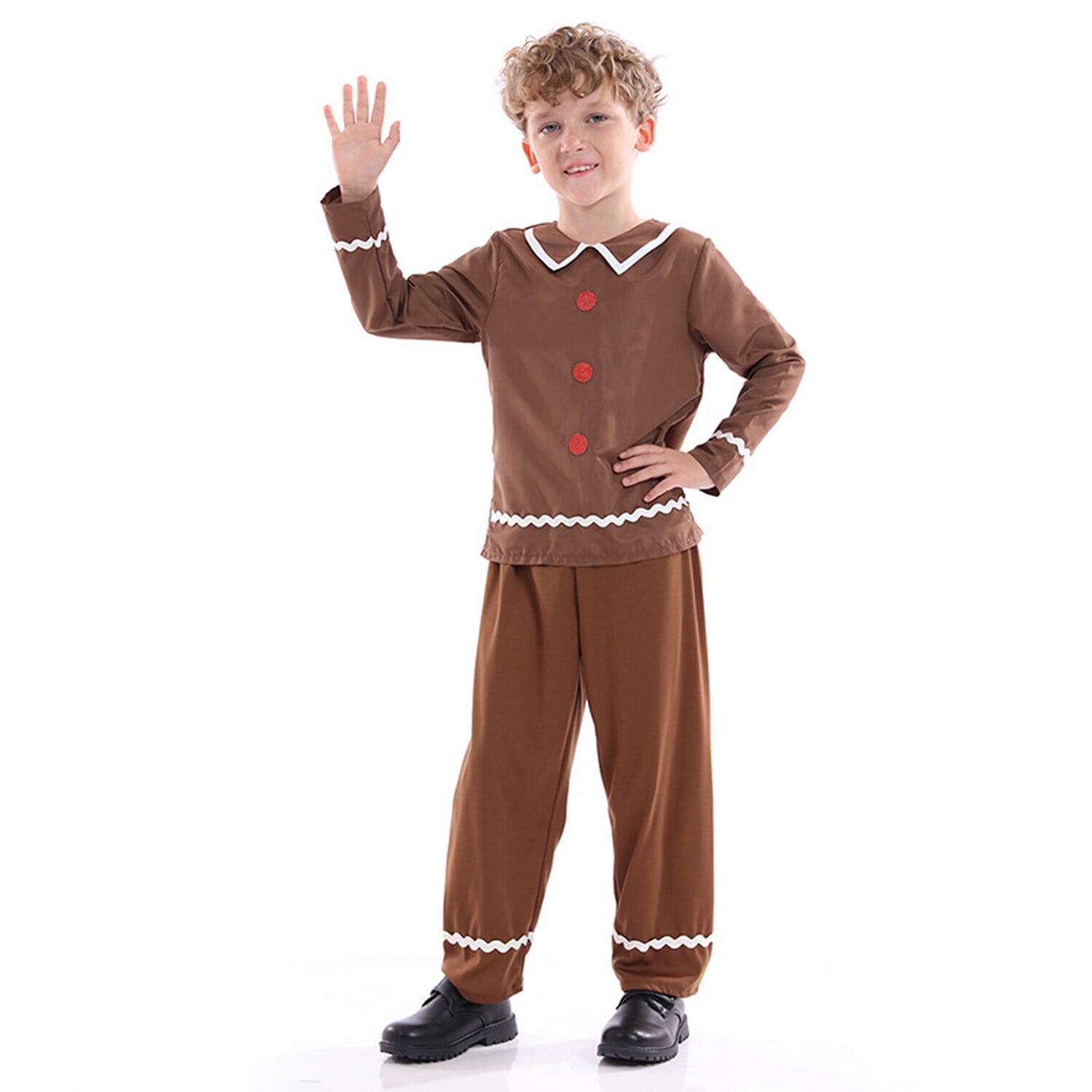 Kawell Gingerbread Man Costume Kids for Christmas, Brown Gingerbread ...