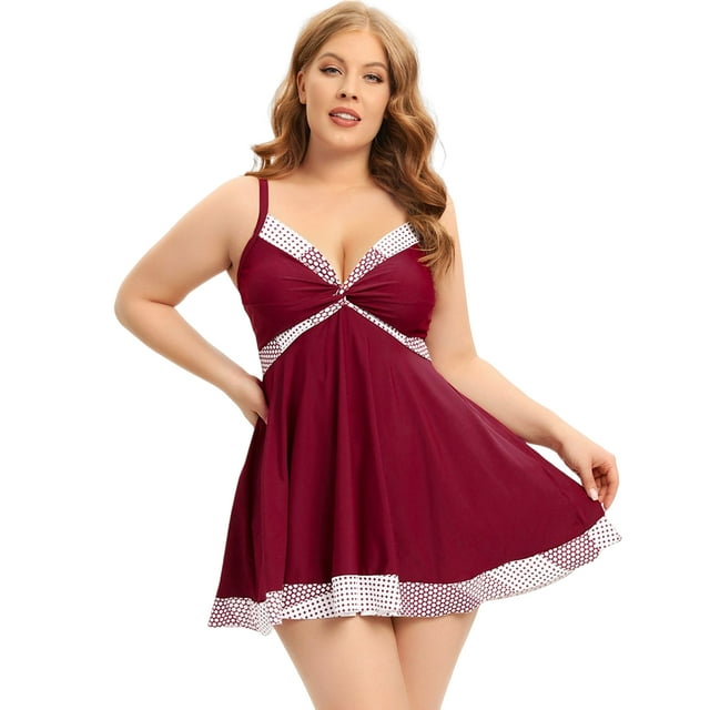 Kawell Plus Size Two Piece Swimsuits For Women Tankini Bathing Suits
