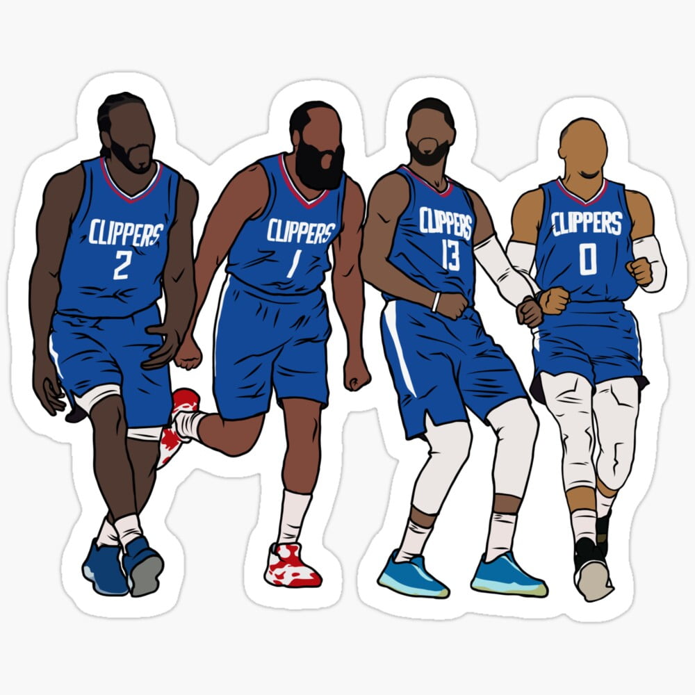 Kawhi, Harden, Pg & Russ Sticker Phone Decal Water Bottle Stickers Car ...
