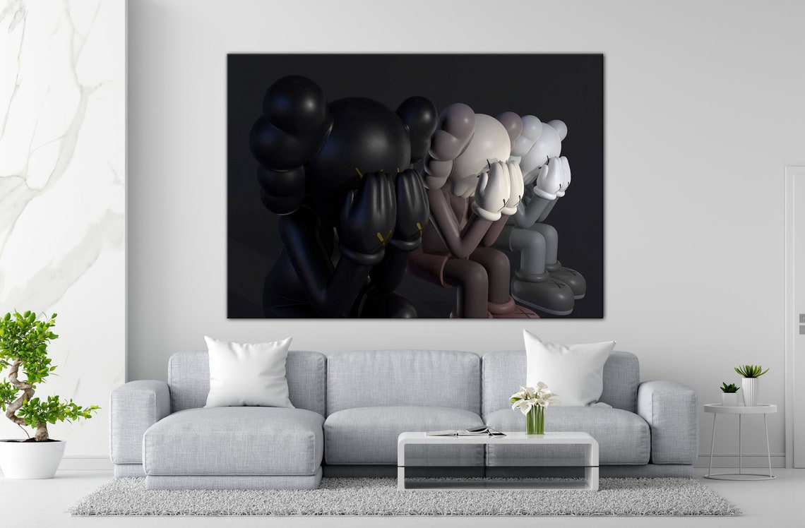 Kaws ,Cartoon Hypebeast,Kaws Painting, Modern Wall Decor, Kaws Poster ...