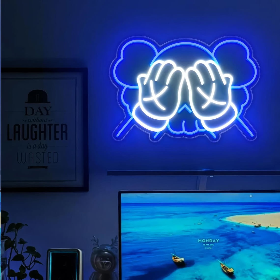 Kaws LED neon signs, animation and game neon signs, handmade gifts ...