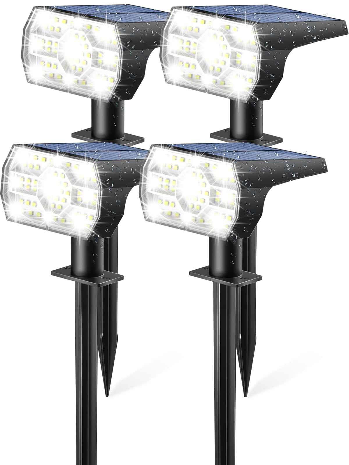 Kaxiida Solar Lights Outdoor Waterproof IP68, 3 Lighting Models Solar ...